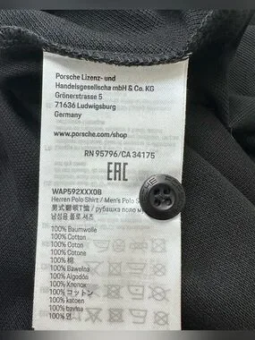Porsche Design | Shirts | Nwt Porsche Design 0 Cotton Mens Black Polo ...